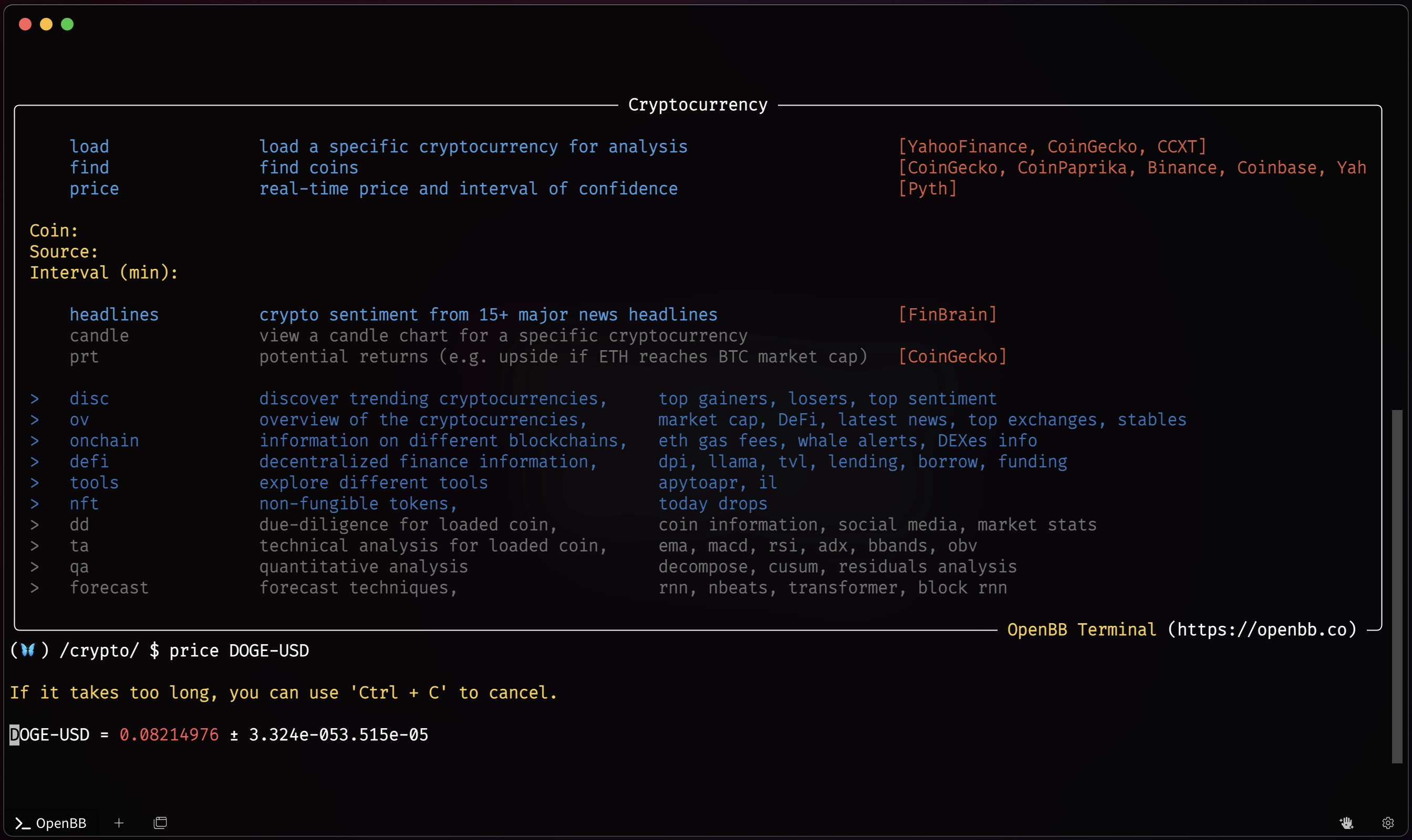 Data Openbb Terminal 